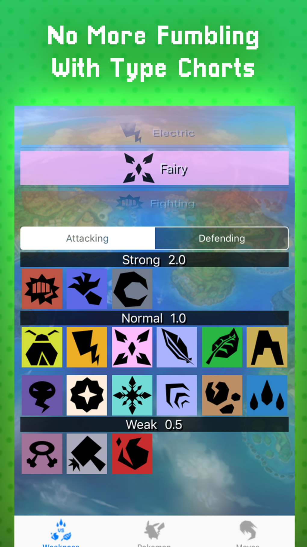 Poke Battle: Type Weakness App for iPhone - Download