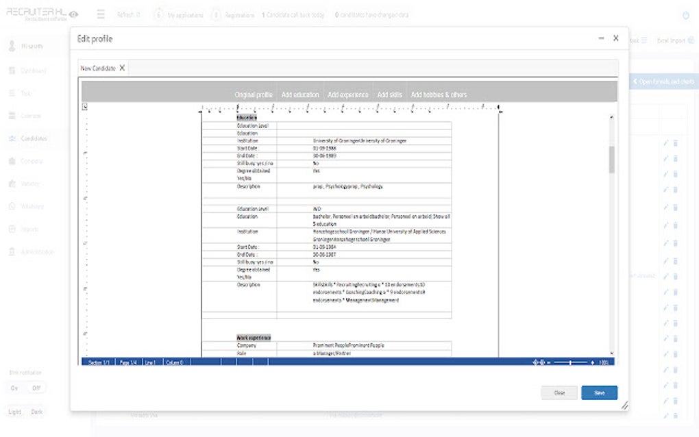 Recruiter XL Google Chrome için - Eklenti İndir