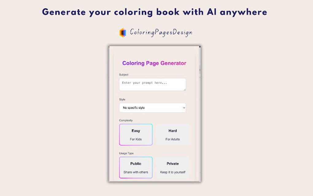 Coloring Pages Design for Google Chrome - Extension Download