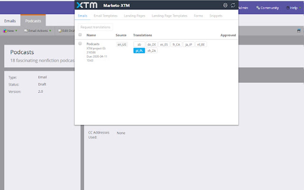 XTM Marketo connector for Google Chrome - Extension Download
