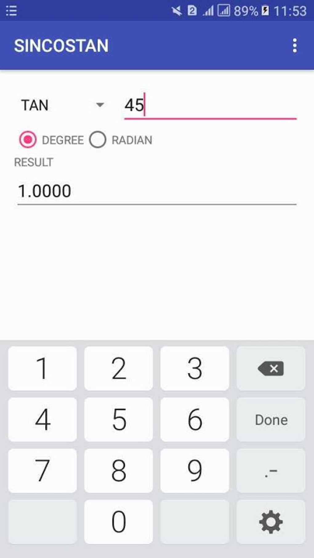 Sin Cos Tan Calculator APK pour Android - Télécharger