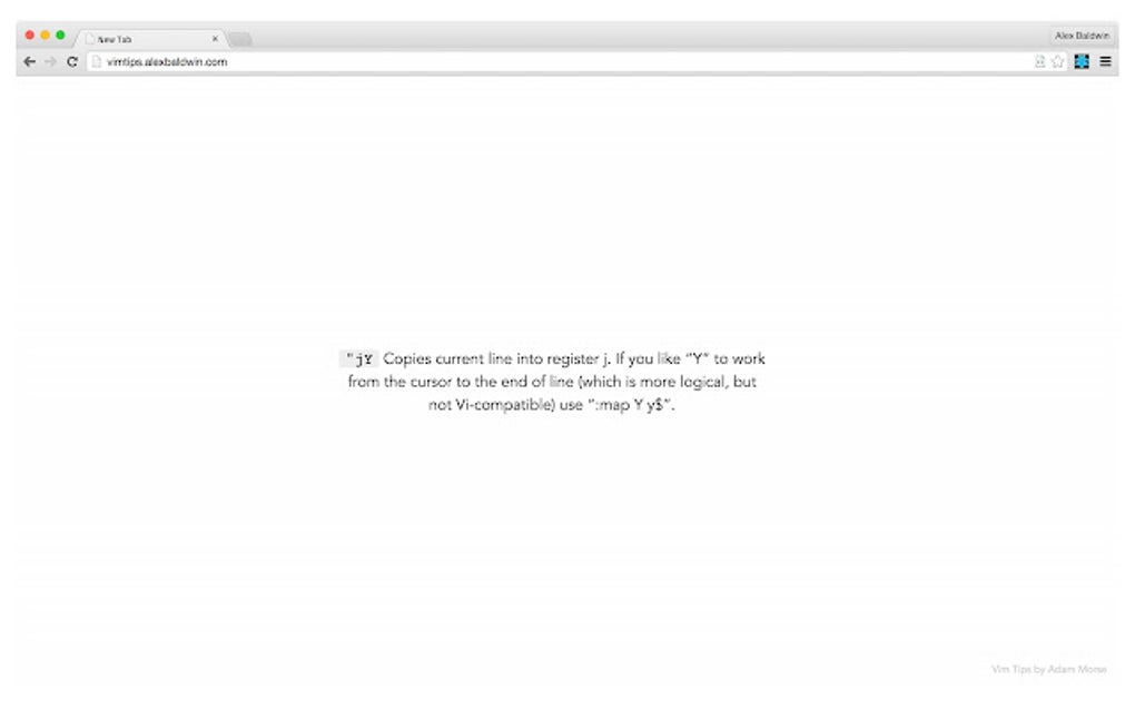 Vim Tips - New Tab Replacement pour Google Chrome - Extension Télécharger