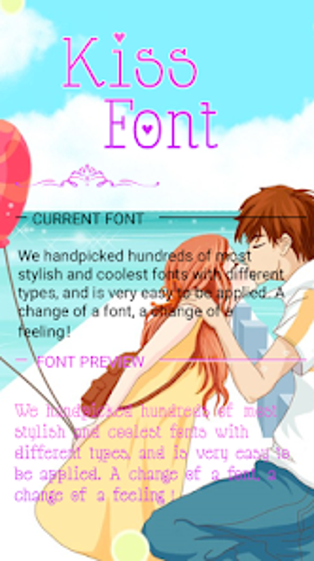 Kiss Font for FlipFont Cool for Android - Download