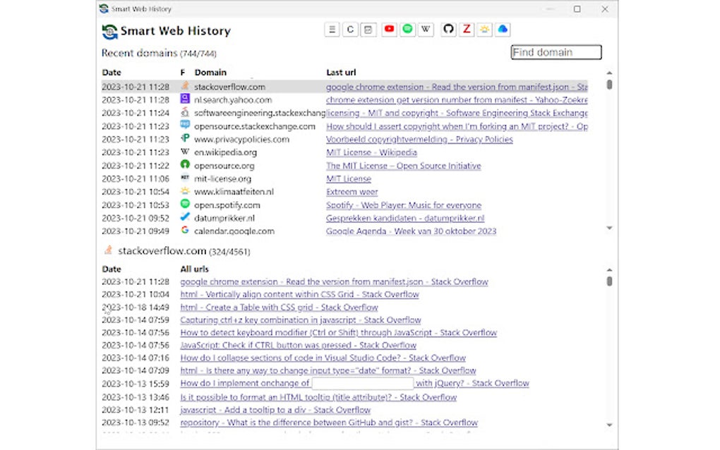 Smart Web History for Google Chrome - Extension Download