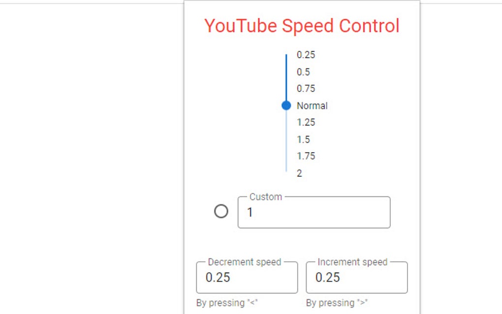 YouTube Speed Control para Google Chrome - Extensión Descargar