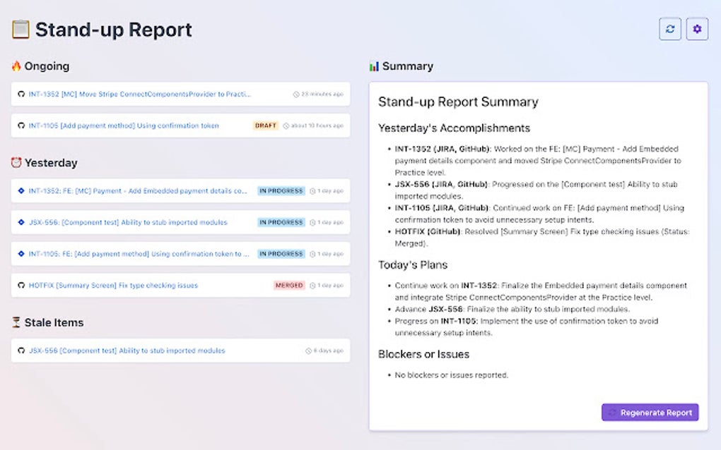 Stand-up Report Generator Google Chrome 용 - 확장 프로그램 다운로드