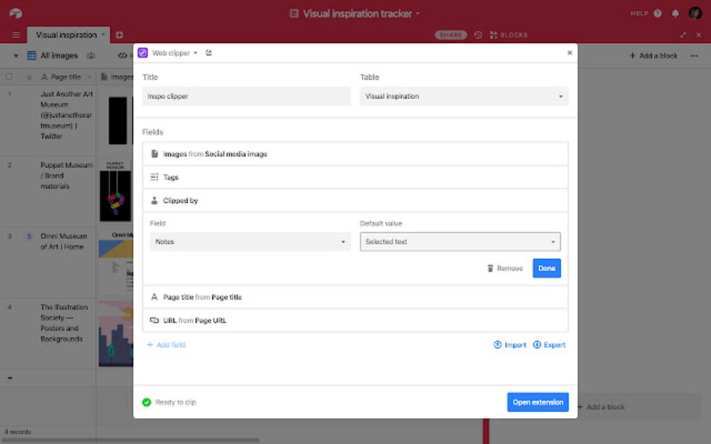 Airtable web clipper for Google Chrome - Extension Download