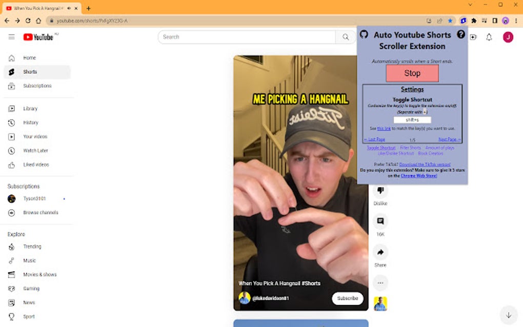 Auto Youtube Shorts Scroller Google Chrome 용 - 확장 프로그램 다운로드