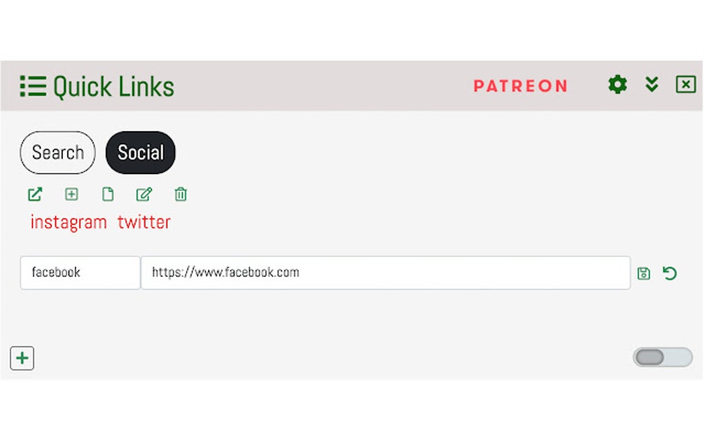 Quick Links para Google Chrome - Extensión Descargar