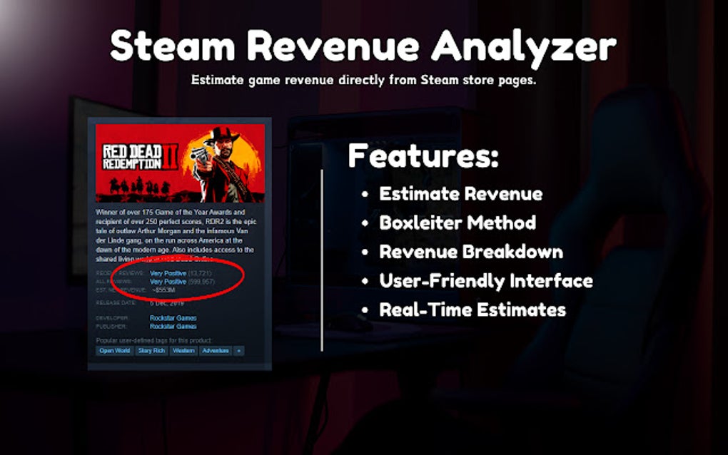 Steam Revenue Analyzer para Google Chrome - Extensión Descargar