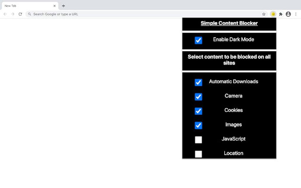 Simple Content Blocker pour Google Chrome - Extension Télécharger