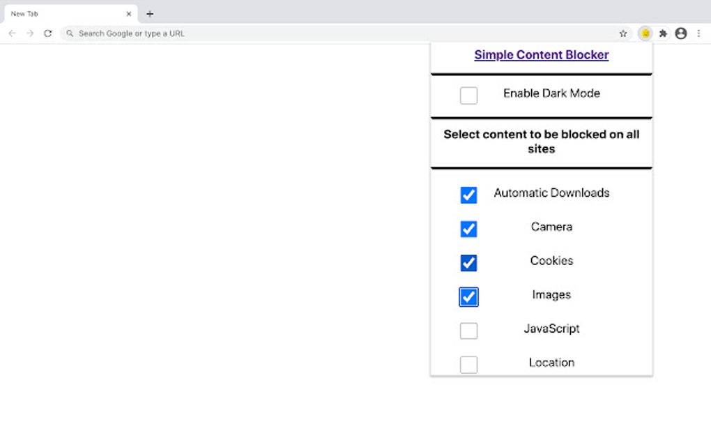 Simple Content Blocker pour Google Chrome - Extension Télécharger