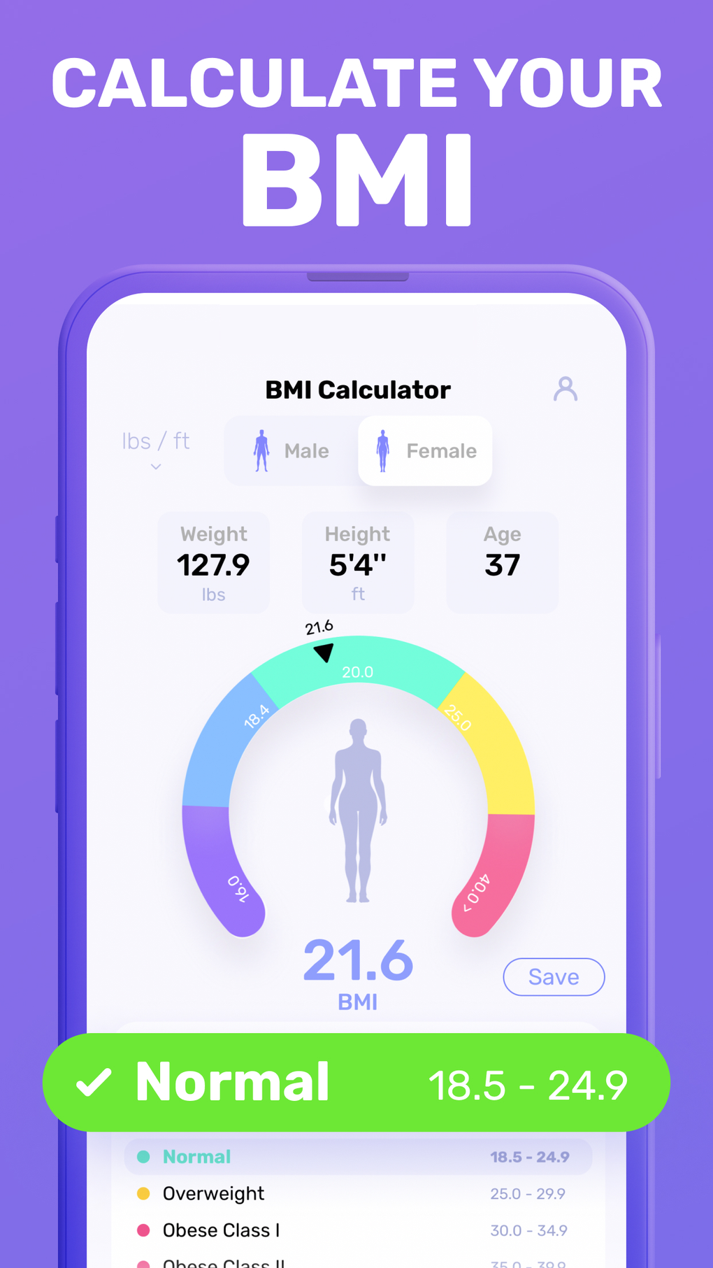 BMI Calculator para iPhone - Descargar