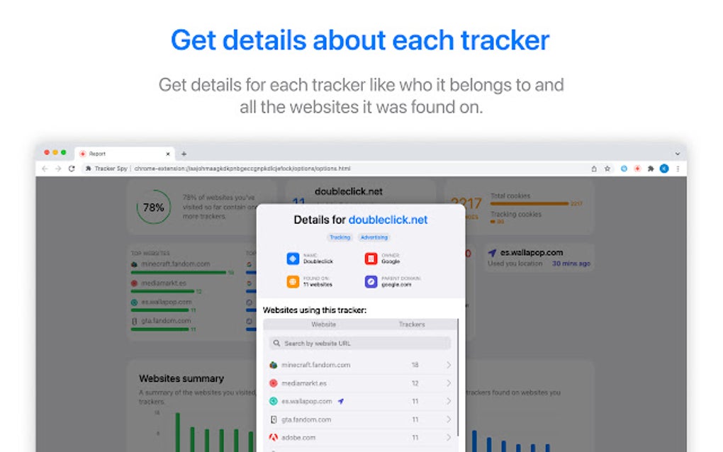 Tracker Spy for Google Chrome - Extension Download