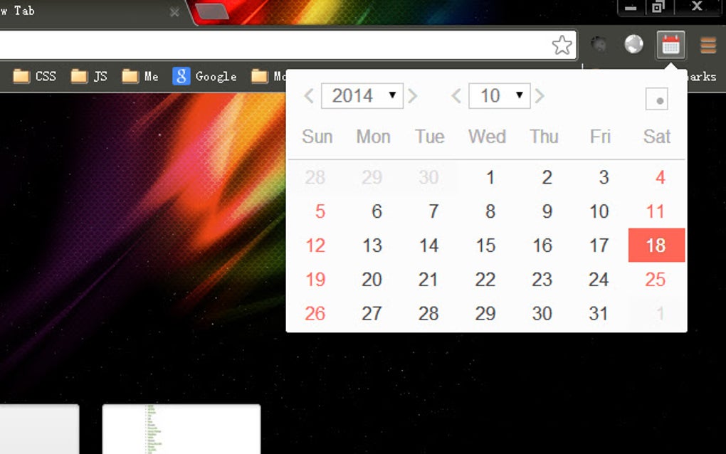 minCalendar for Google Chrome - Extension Download