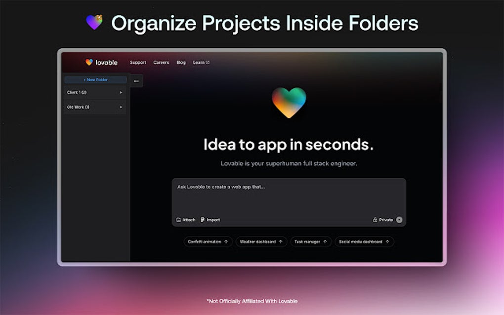 Lovable.dev Add-ons para Google Chrome - Extensión Descargar