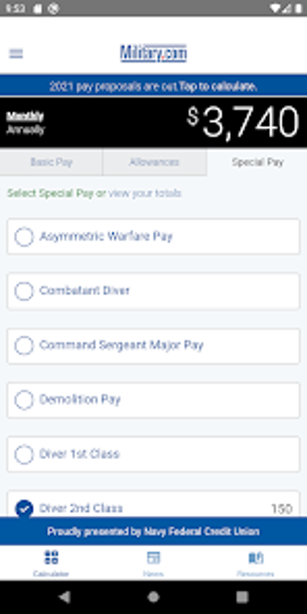 Military Pay by Military.com for Android - Download
