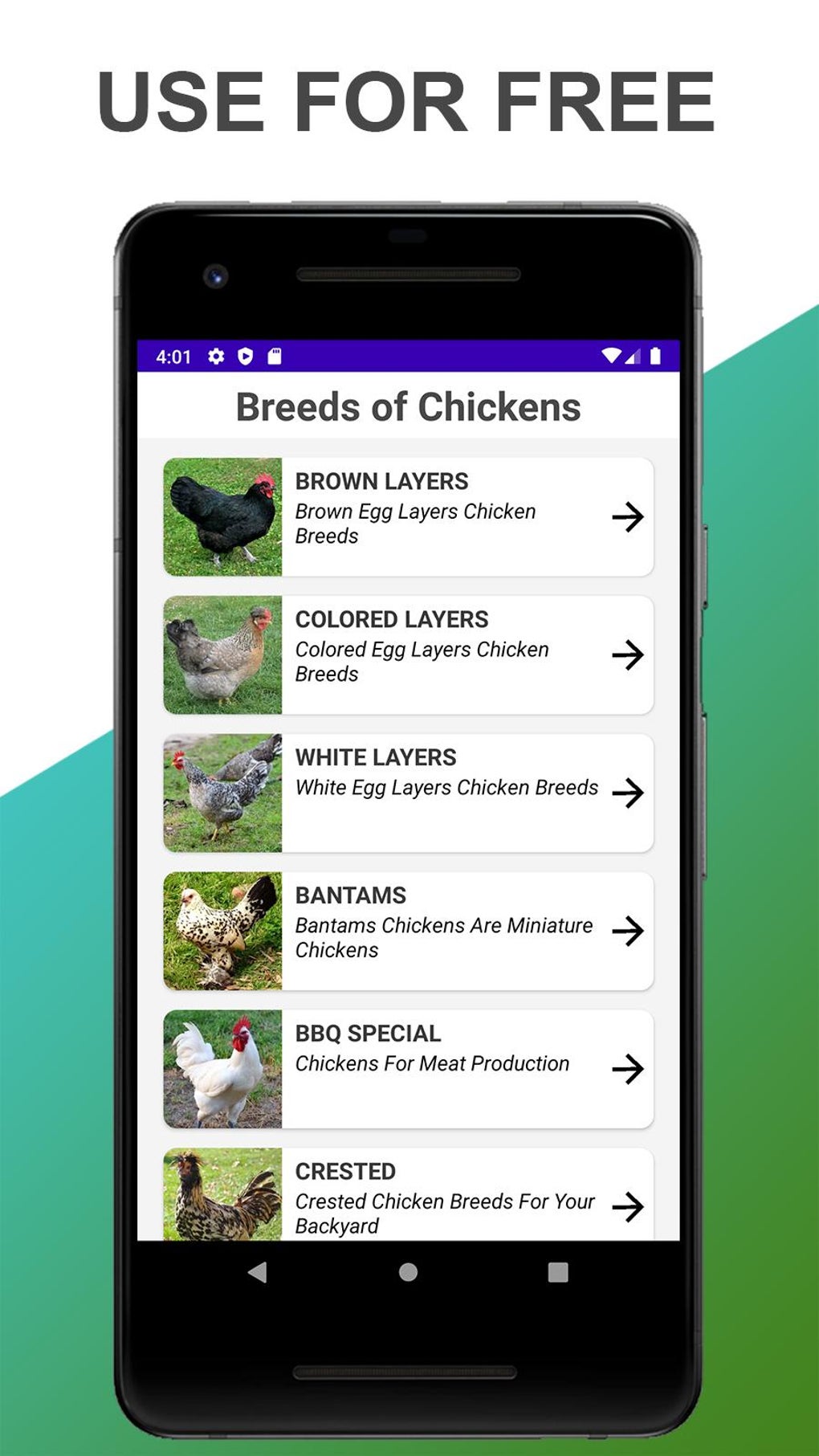 Breeds of Chickens per Android - Download