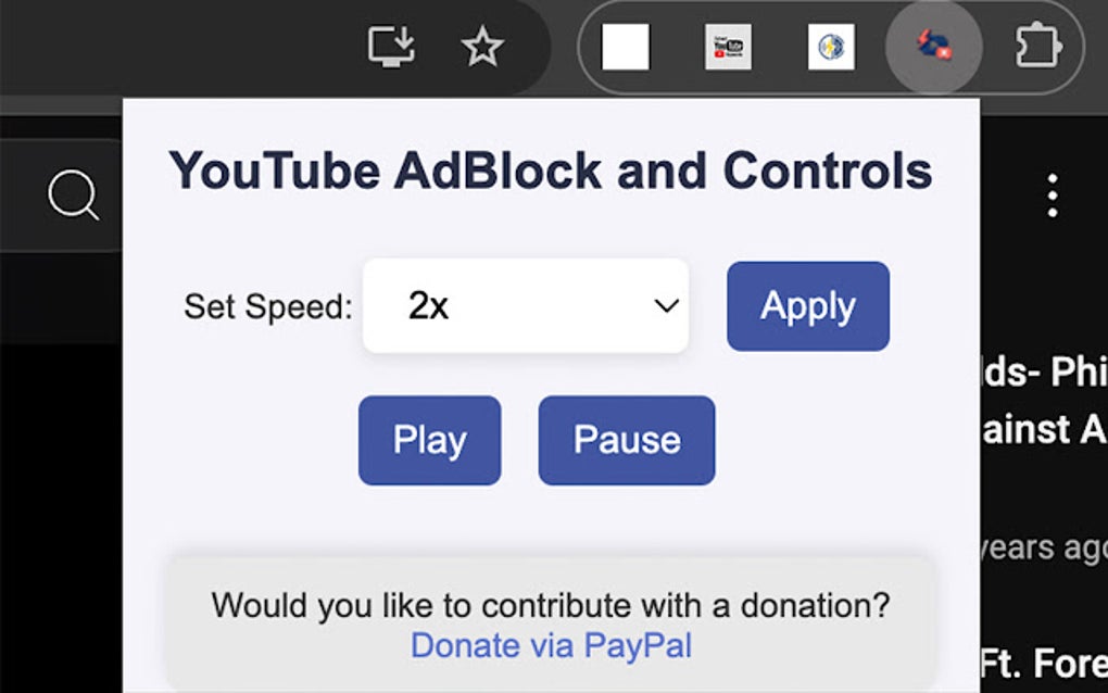 YouTube Ad Blocker & Speed Control สำหรับ Google Chrome - ส่วนขยาย ดาวน์โหลด