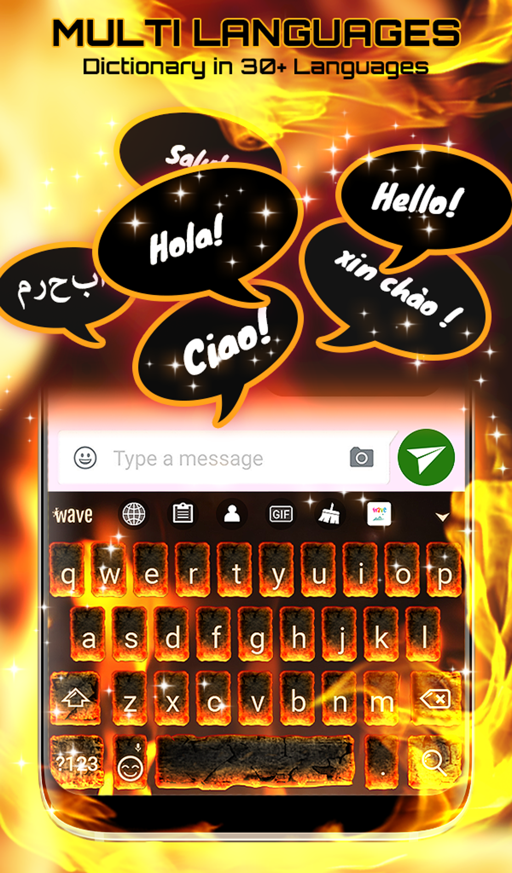 Burning Animated Custom Keyboard Live Wallpaper for Android - Download