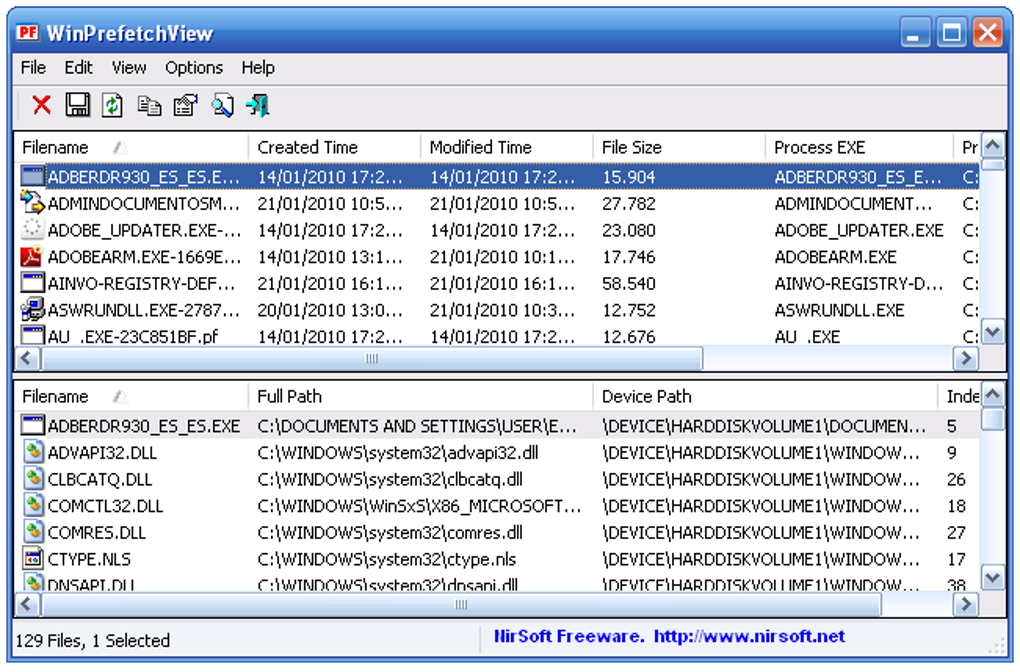 WinPrefetchView - Descargar