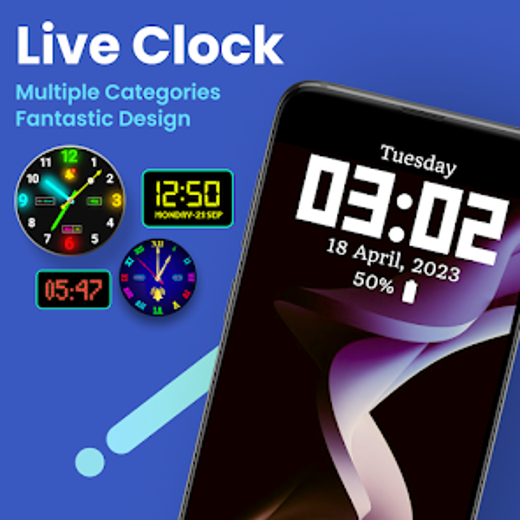 Live Clock Wallpapers pour Android - Télécharger