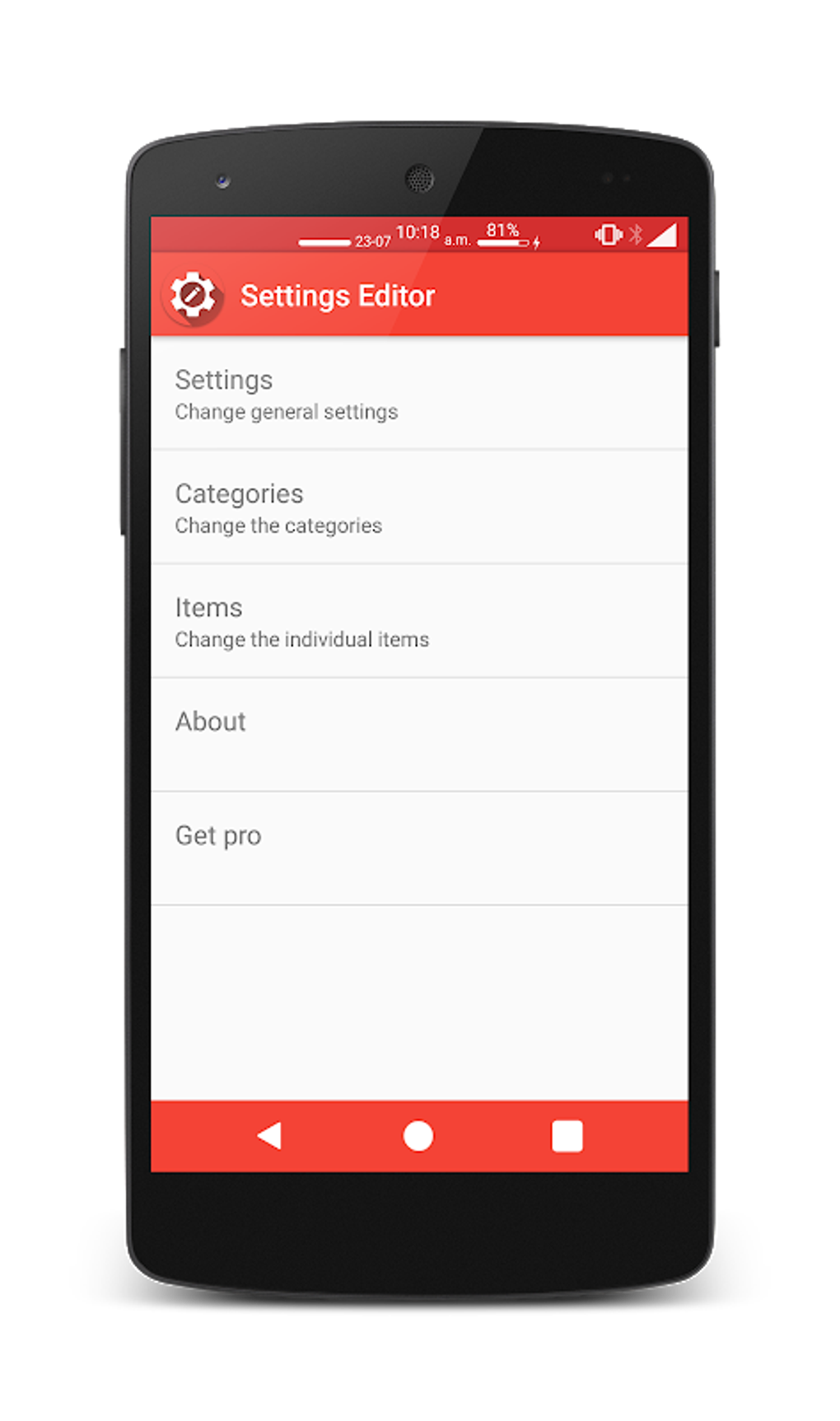 Settings Editor APK สำหรับ Android - ดาวน์โหลด