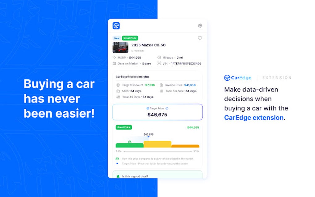 CarEdge Insights para Google Chrome - Extensión Descargar