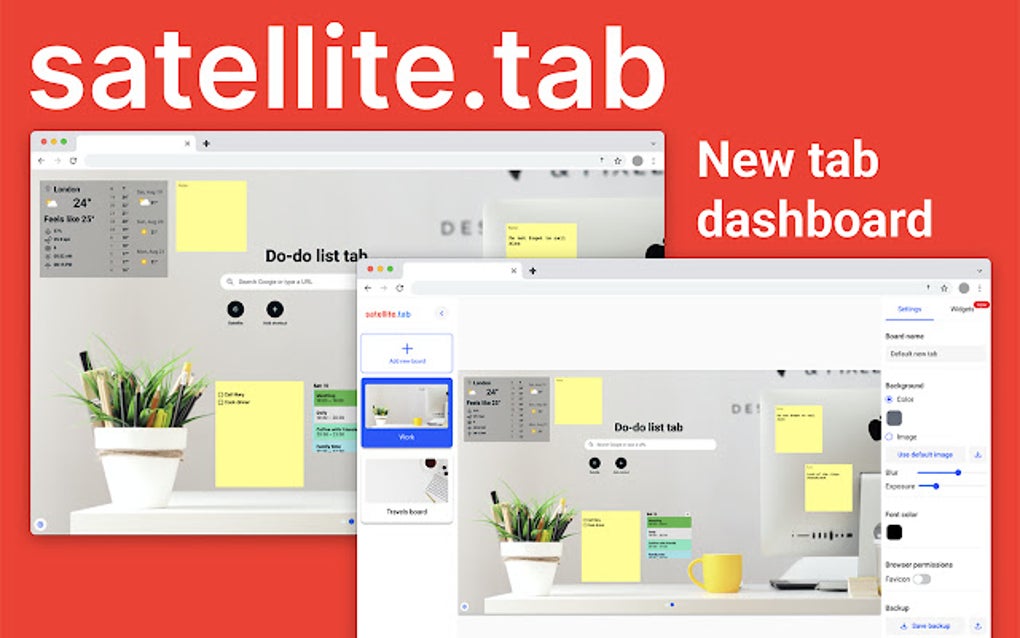 Satellite Tab - New Tab Dashboard para Google Chrome - Extensión Descargar