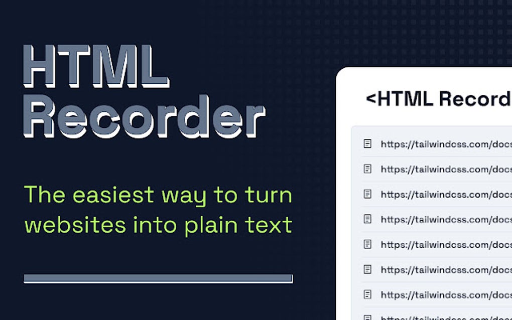 HTML Recorder para Google Chrome - Extensión Descargar