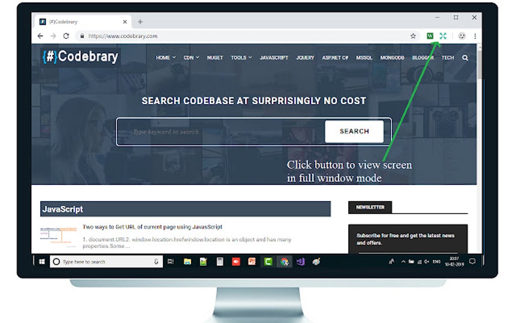 One Click To Full Screen Window for Google Chrome - Extension Download One Click To Full Screen Window for Google Chrome - Extension Download