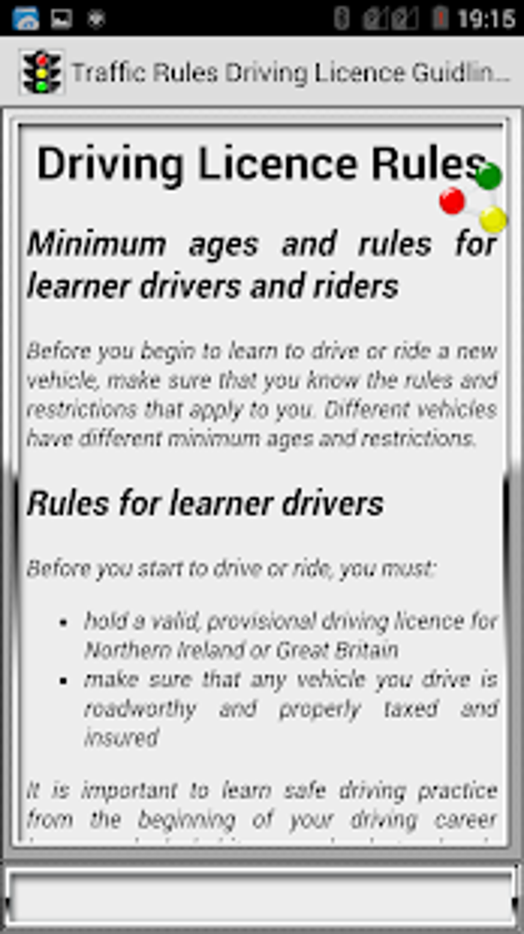 Android Traffic Rules Driving License Guidelines APK Android Traffic Rules Driving License Guidelines APK