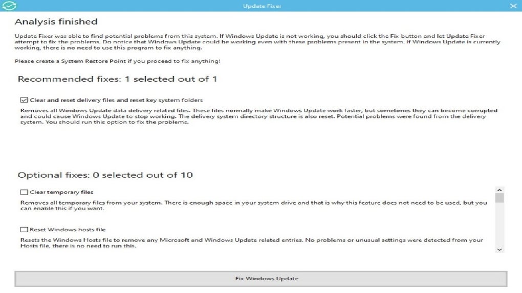 Windows Update Fixer (Windows) - Download