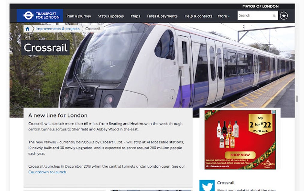 Elizabeth line to Crossrail สำหรับ Google Chrome - ส่วนขยาย ดาวน์โหลด