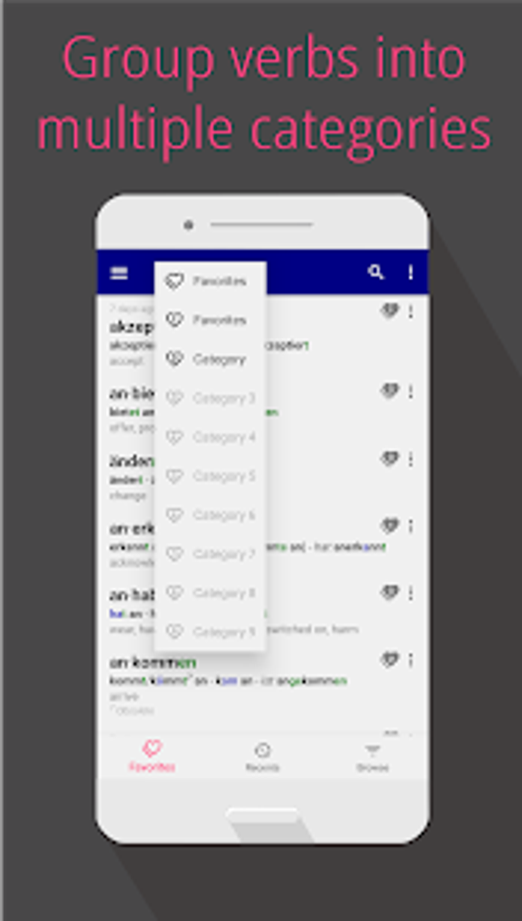 German Verbs TOP: conjugation translation games für Android - Download