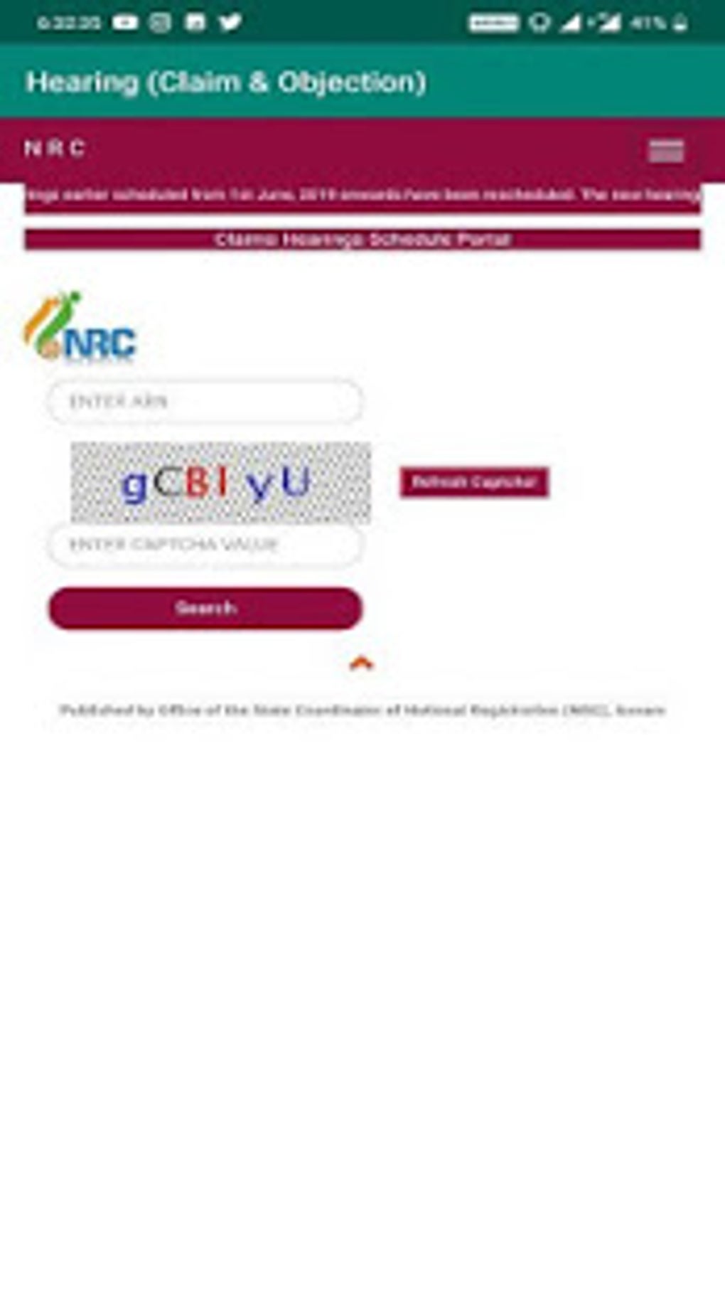 NRC Assam - Final NRC Claim Sheduled Objection para Android - Descargar