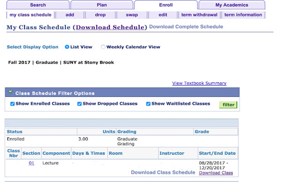 SBU Class Schedule Exporter for Google Chrome - Extension Download