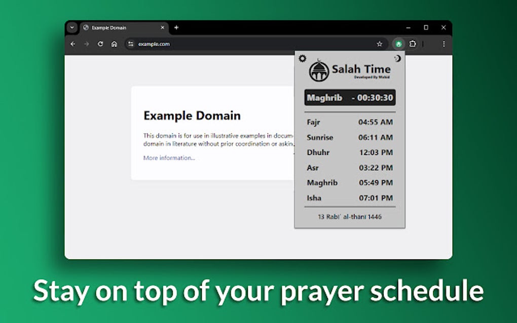Salah Time para Google Chrome - Extensión Descargar