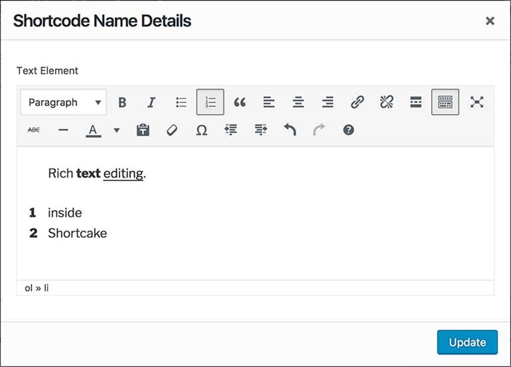 Shortcake Shortcode UI Richtext para WordPress - Descargar