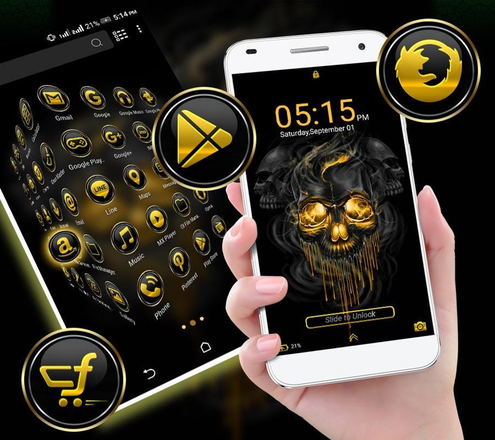 Gold Skull Launcher Theme APK for Android - Download