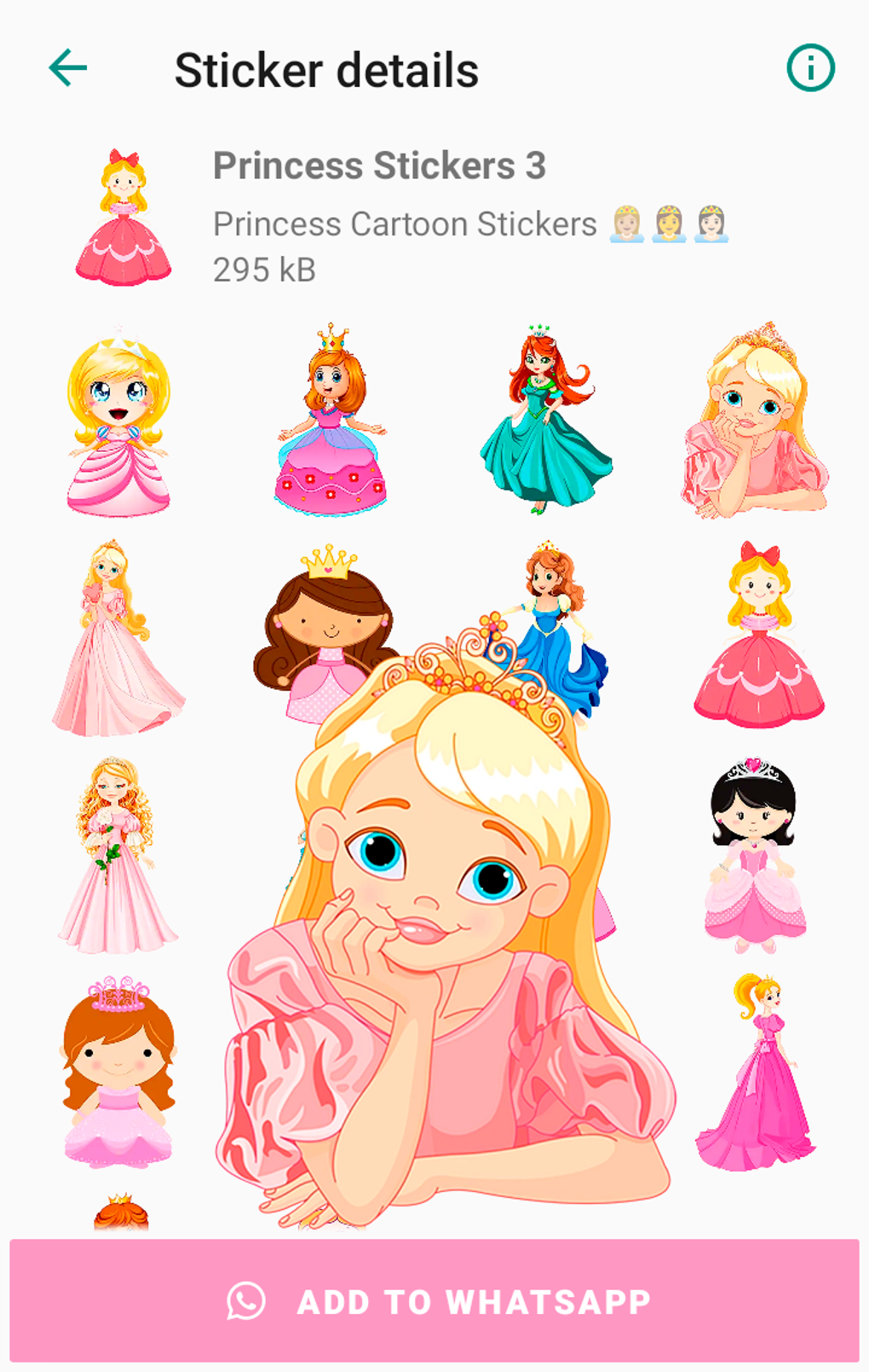 Princess Cartoon Stickers for WhatsApp สำหรับ Android - ดาวน์โหลด