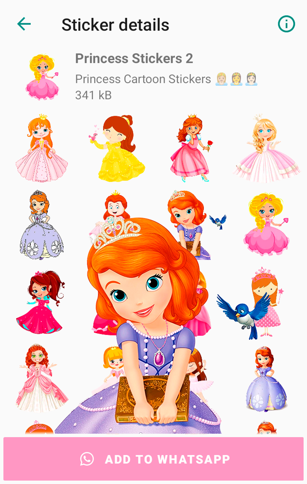 Princess Cartoon Stickers for WhatsApp para Android - Descargar