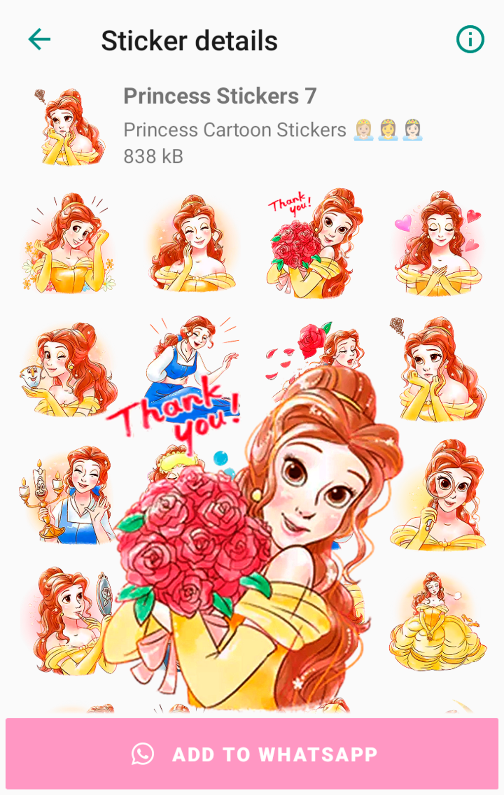Princess Cartoon Stickers for WhatsApp for Android - Download