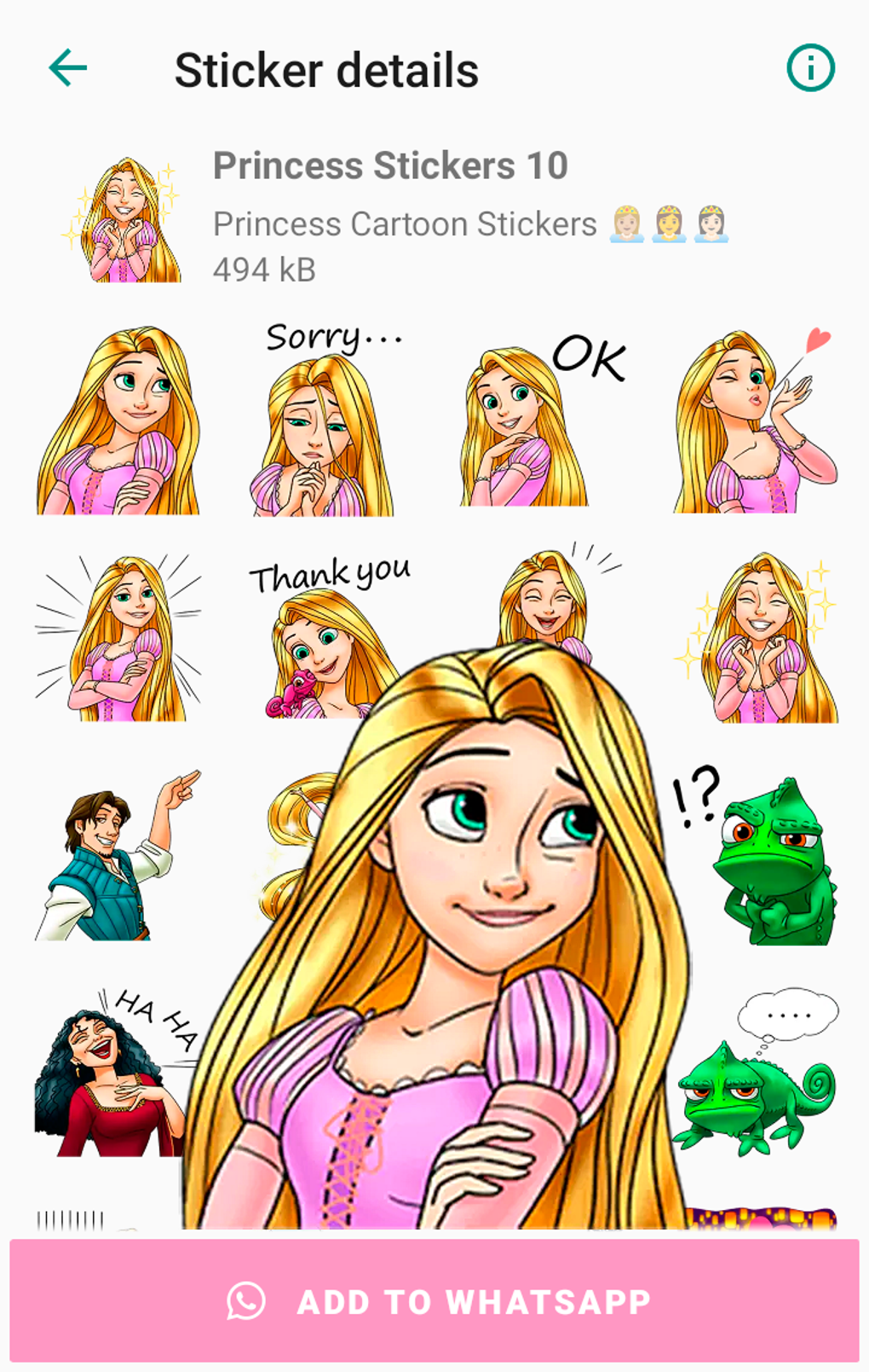 Princess Cartoon Stickers for WhatsApp for Android - Download
