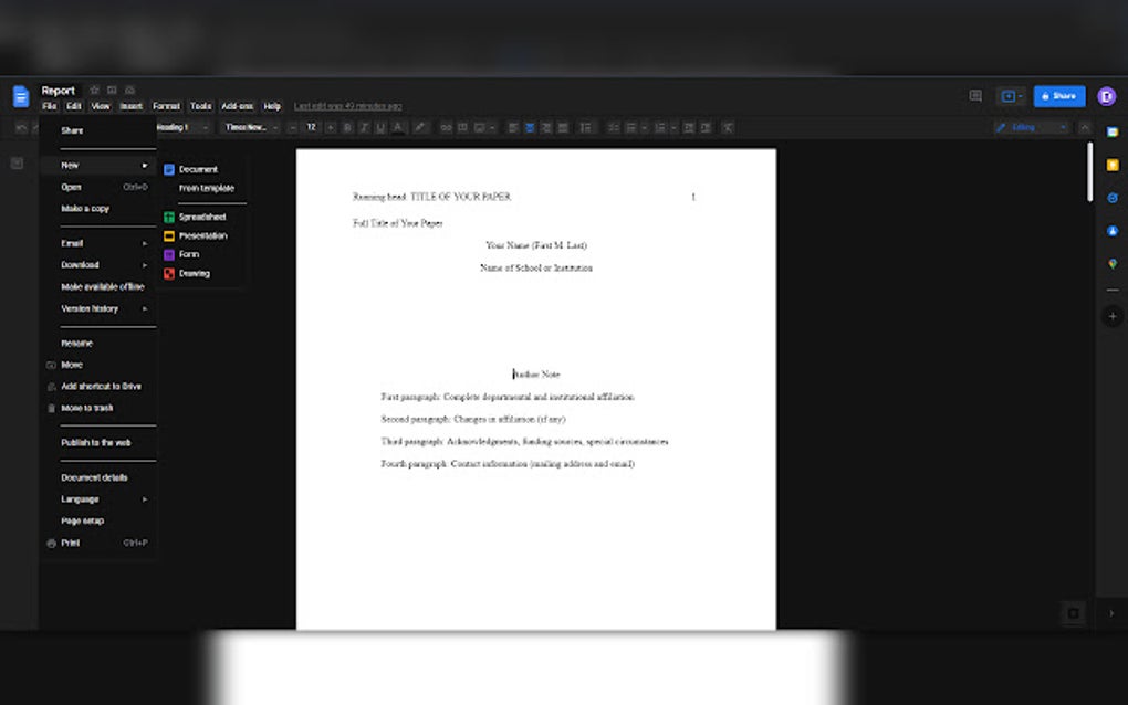 Google Docs Dark Mode per Google Chrome - Estensione Download