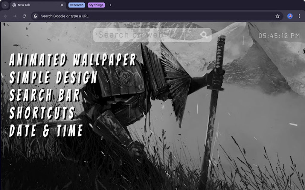 Honor Of A Samurai Monochrome Live Wallpaper para Google Chrome - Extensión Descargar