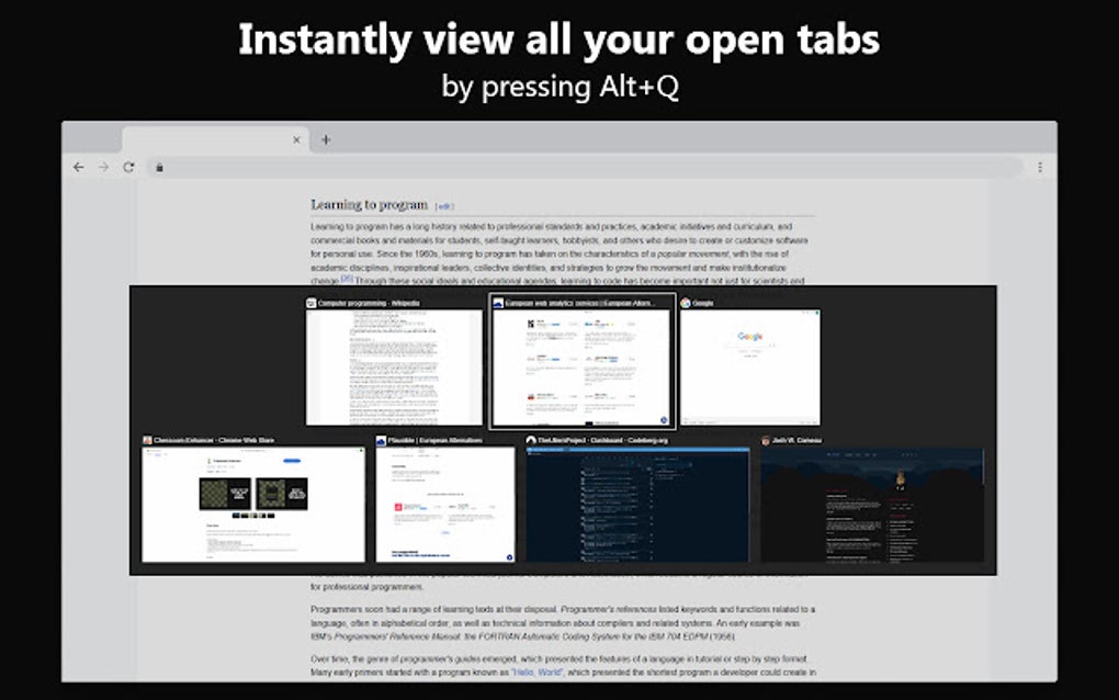 Tab Switcher Ultra Google Chrome 용 - 확장 프로그램 다운로드
