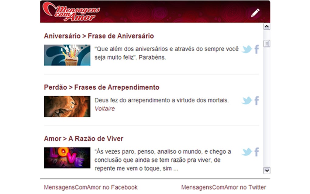 Mensagens Com Amor for Google Chrome - Extension Download