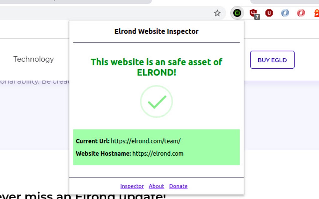 Elrond Websites Inspector Google Chrome 용 - 확장 프로그램 다운로드