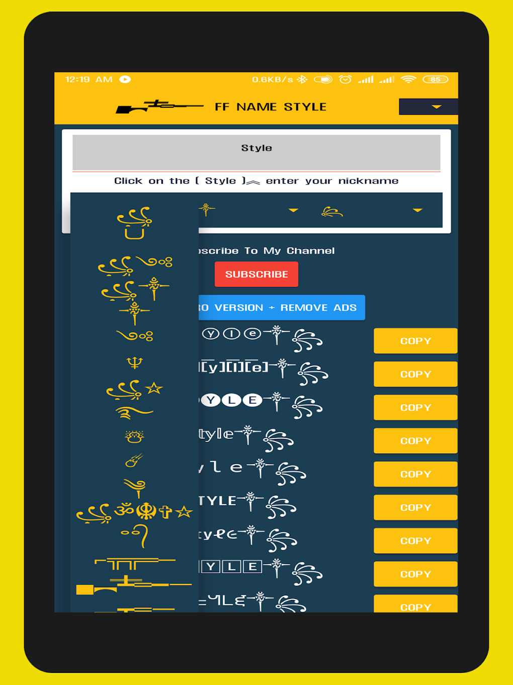 FF Name Style Gamer Nickname Android FF Name Style Gamer Nickname Android